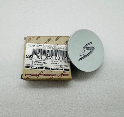 PORSCHE 993 4 S WHEEL CENTER HUB CAP ONE CAP SILVER PORSCHE LOGO ...