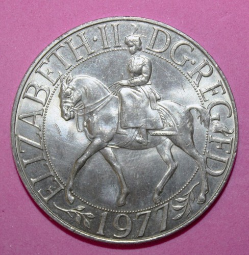 S6 - Great Britain 25 Pence 1977 Unc Coin - Silver Jubilee or Reign ...