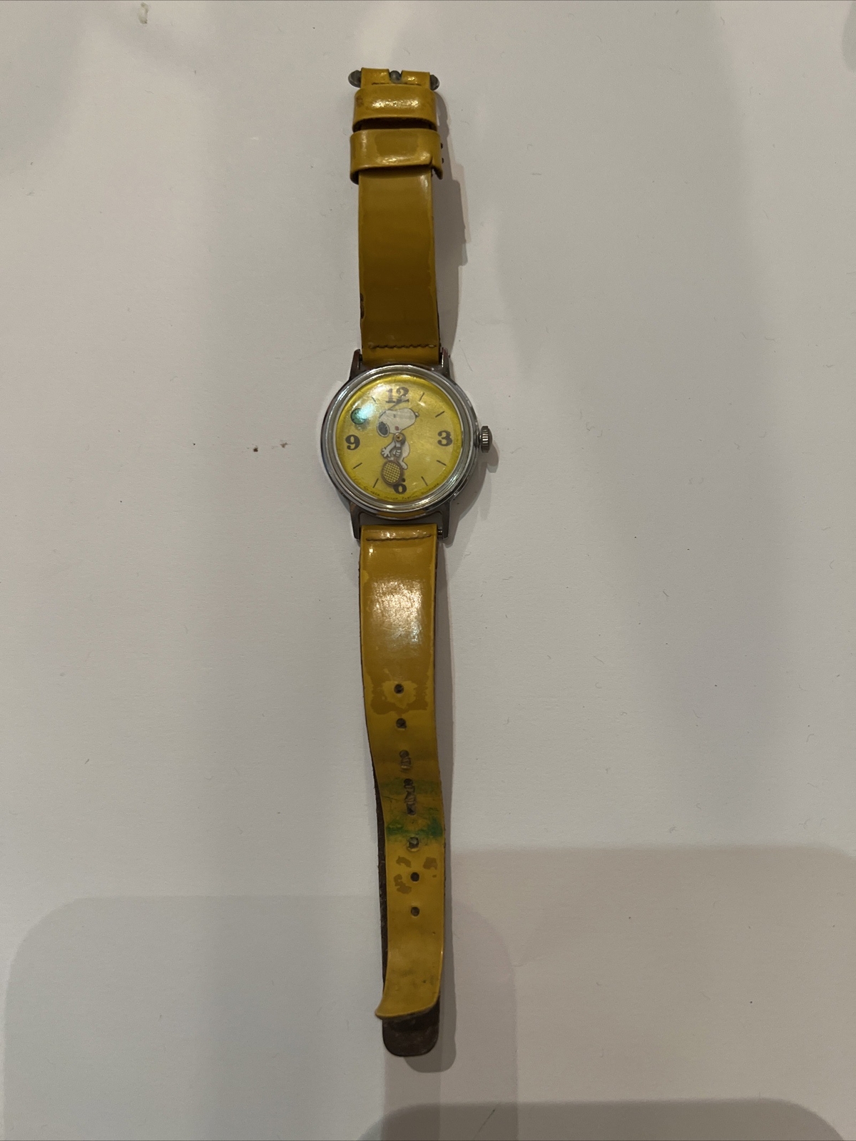 Vintage 1970-Snoopy Tennis Watch Yellow Band - Works-… - Gem