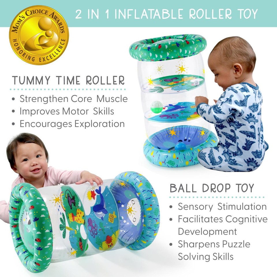 Land & Sea Inflatable Tummy Time Roller, Early Sensory & Development ...