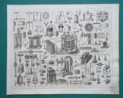 ELECTRICITY Magnets Electrometers Voltaic Battery Telegraph Coils ...