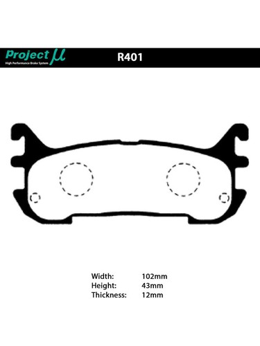 Project Mu NS-Ep Brake Pad Set For Mazda Mx5 Na8 Nb6 Nb8A Rear (R401-NS ...