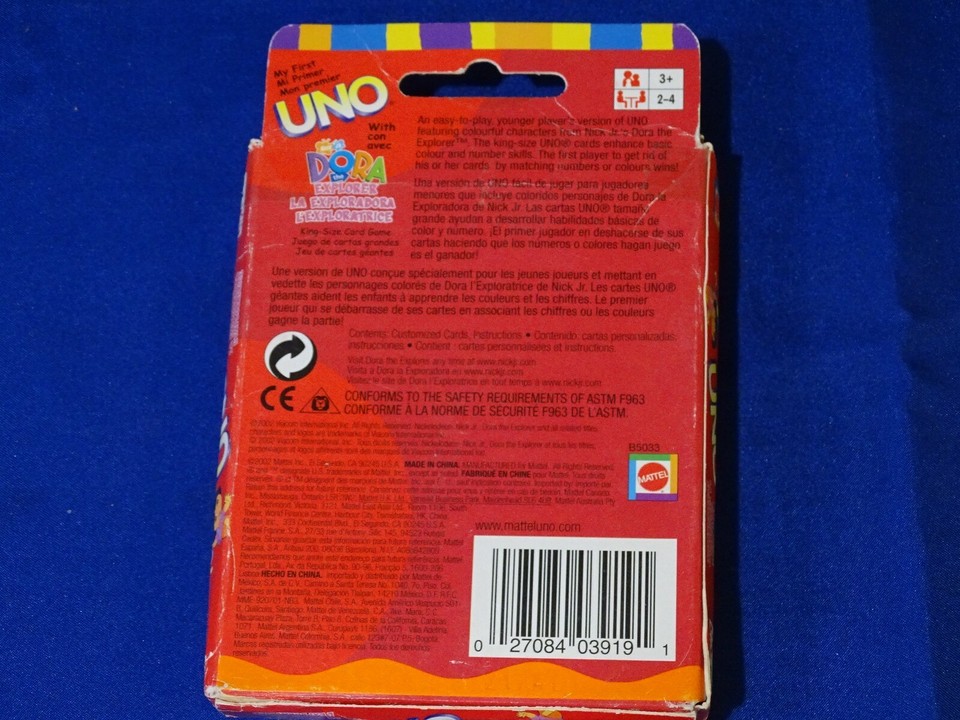 Dora the Explorer My First Uno King Size Card Game - 2002 Complete, NEW ...