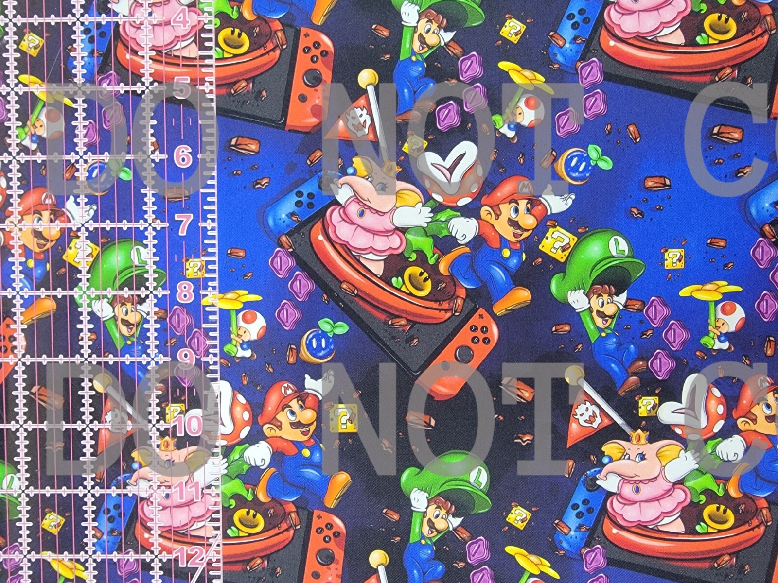 Custom 100% Cotton Woven Fabric Super Mario Brothers Video Game 1/2 ...