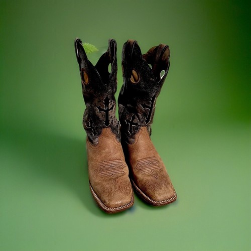 Mens Ariat Ranchero Cross Inlay Cowboy Boot Square Toe 10011800 Size ...