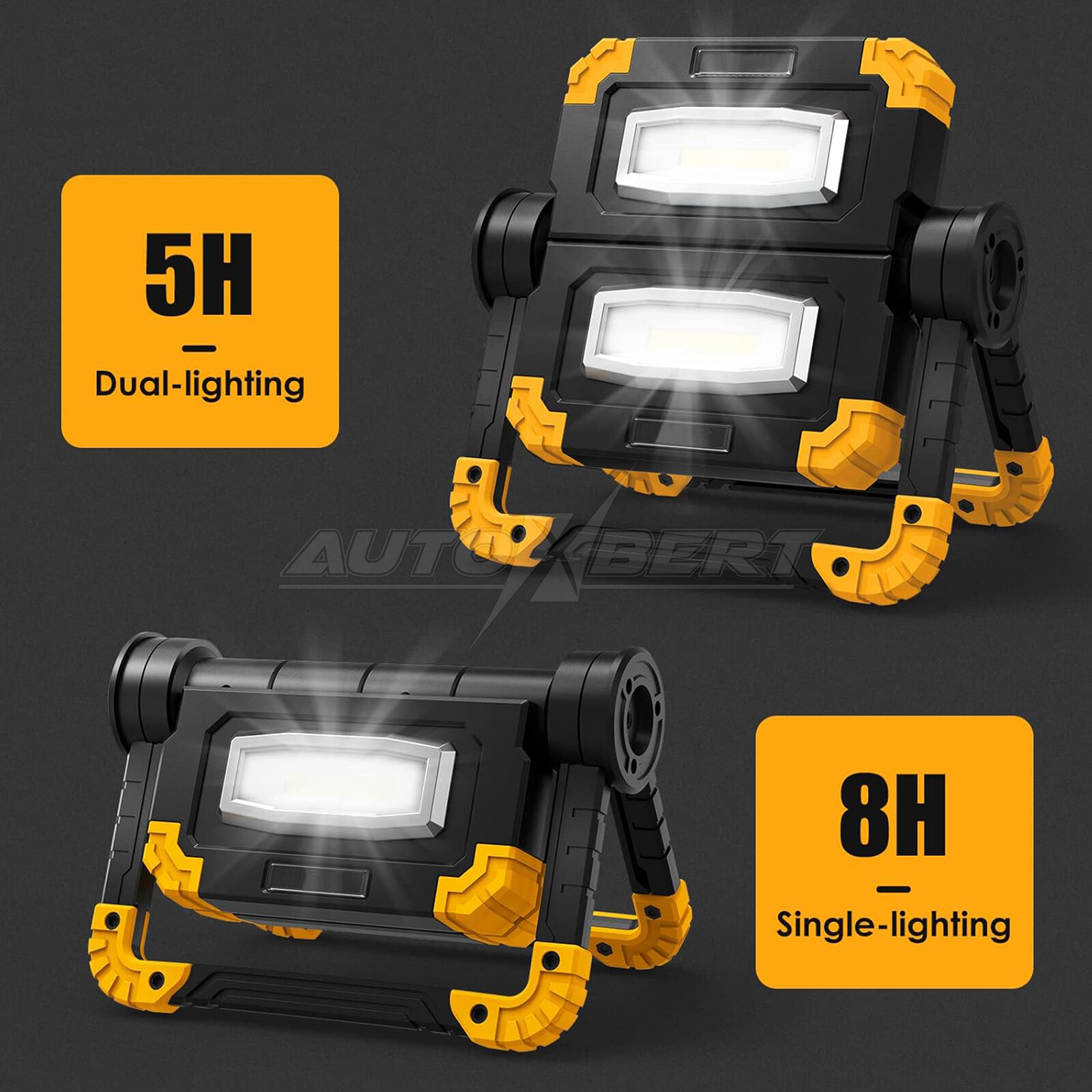 LED Work Light Rechargeable 2000LM Portable Folding Magnetic COB LED ...