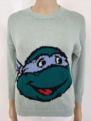 Hand Knitted TMNT Teenage Mutant Ninja Turtles Leonardo Jumper Kids 8 ...