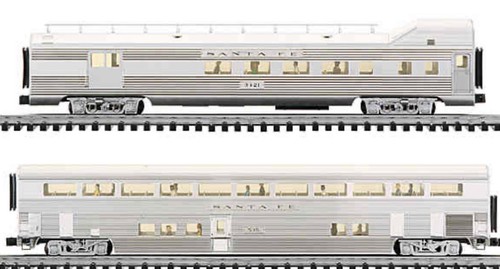 K-Line K-4630K 21" SANTA-Fe High Level TRANSITION/STEP DOWN Car 2-Pack ...