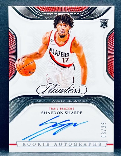 2022 Shaedon Sharpe Panini Flawless Rookie Autographs /25 Auto Prizm RC ...
