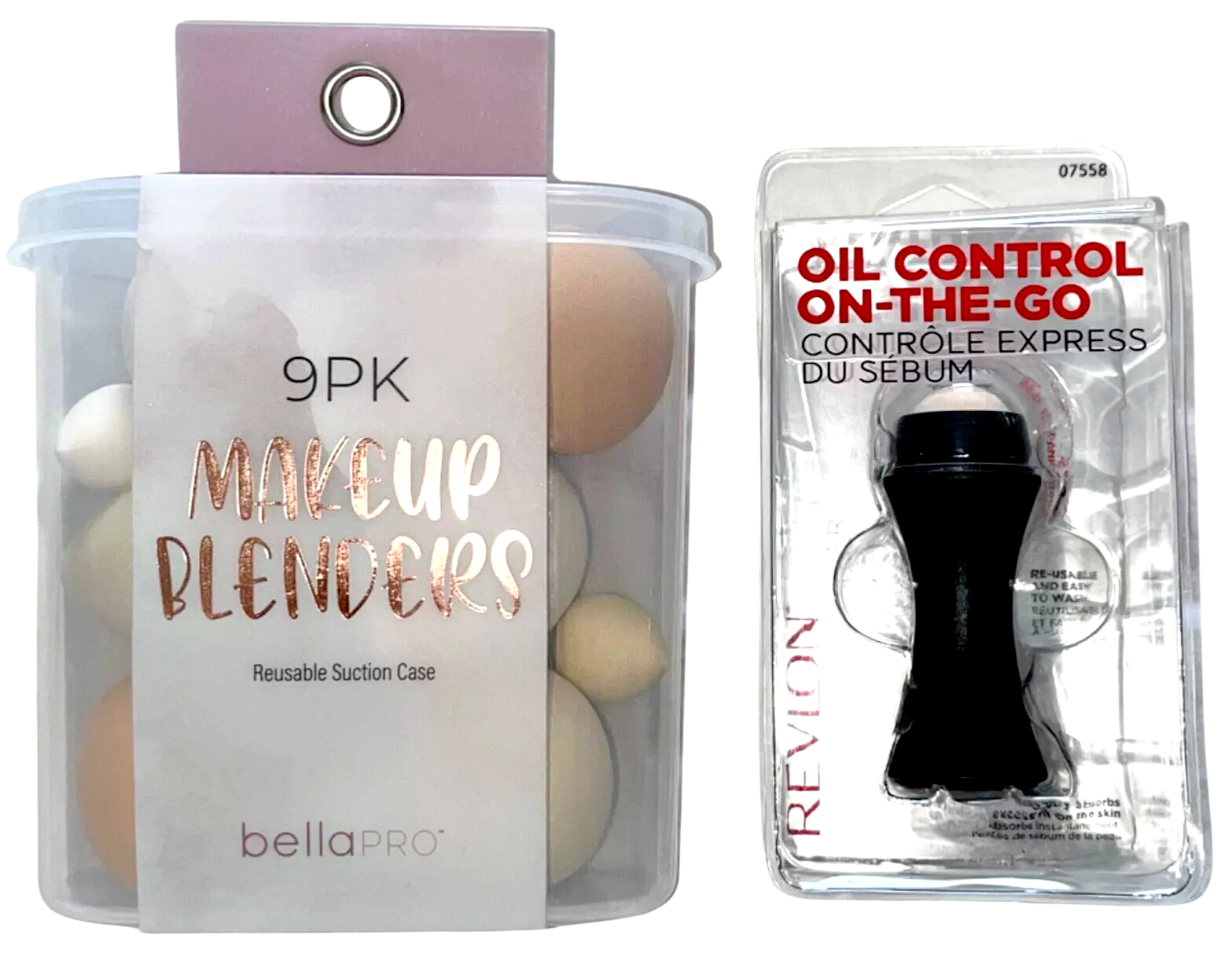 2 New REVLON OIL CONTROL OTG ROLLER + BELLA PRO 9PK MAKEUP BLENDER ...