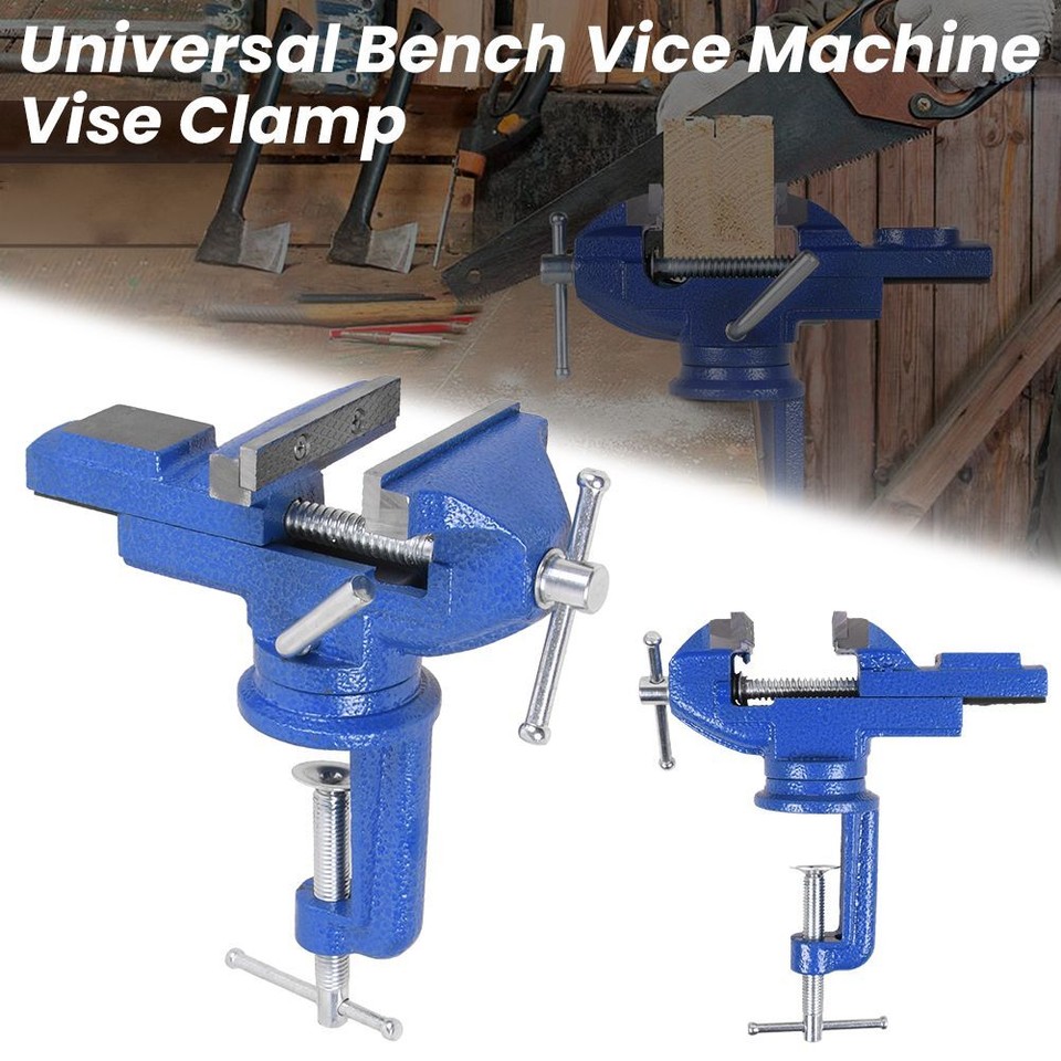 80MM Heavy Duty Clamp-On Vise 360° Swivel Base Portable Table Bench ...