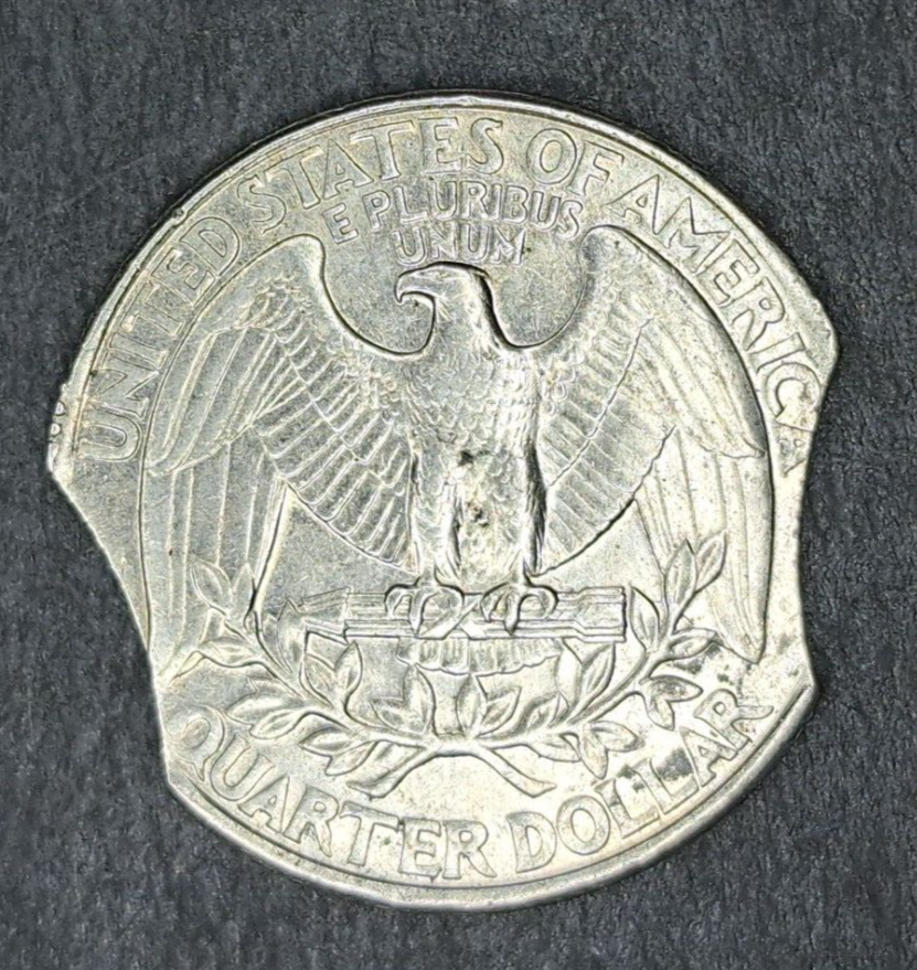 RARE DOUBLE CLIPPED PLANCHET 1995D WASHINGTON QUARTER XF/AU US MINT ...