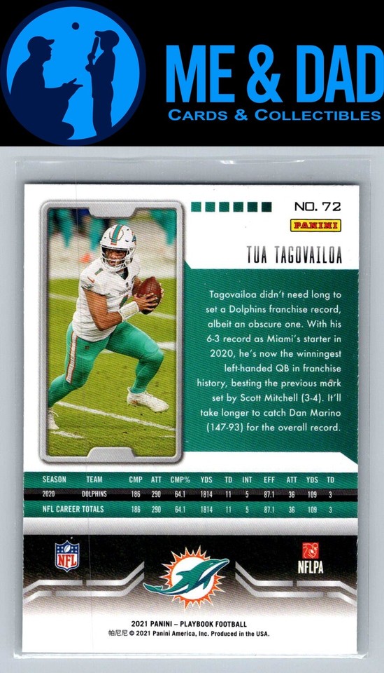 2021 Panini Playbook #72 Tua Tagovailoa | eBay