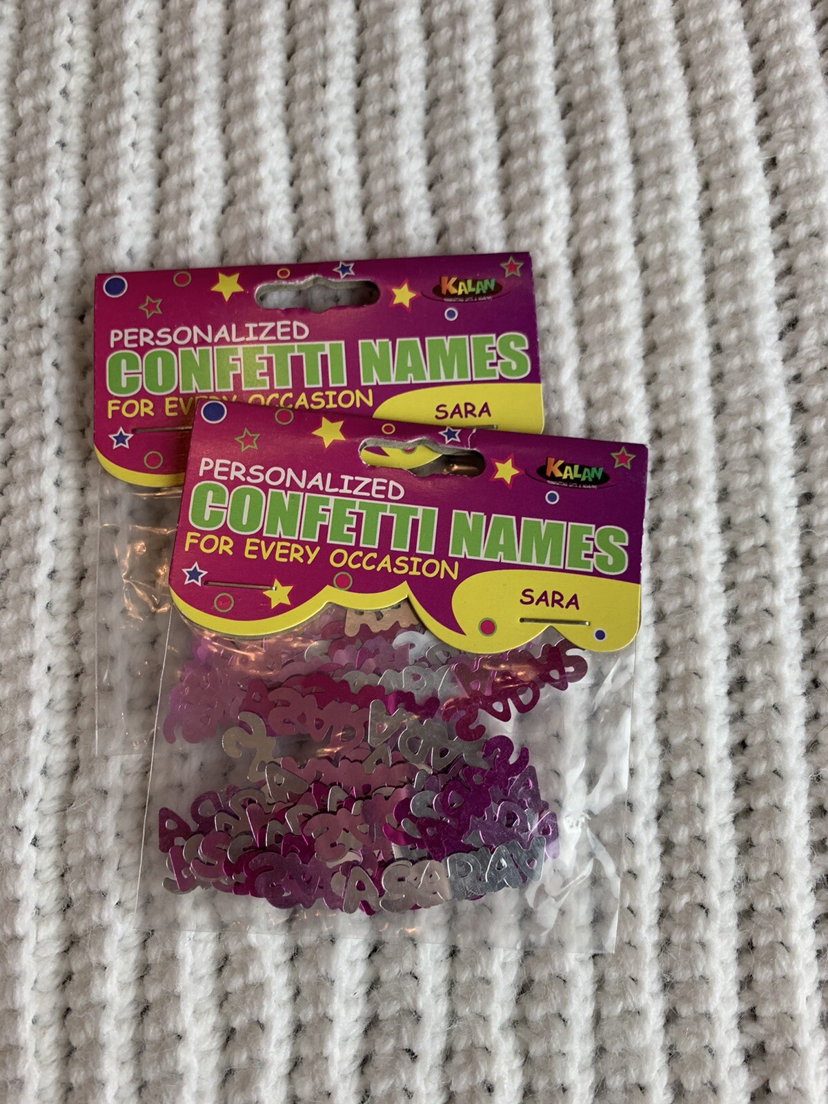 New in Package Lot of 2 Pink Personalized Confetti Names, SARA | eBay
