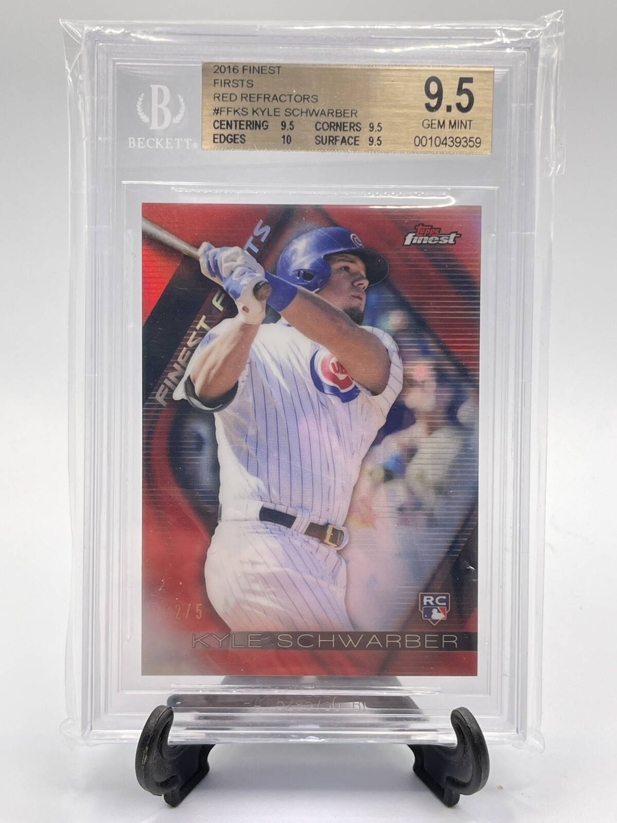 2016 Topps Finest - Red Refractor #67 Kyle Schwarber /5 (RC) for sale ...