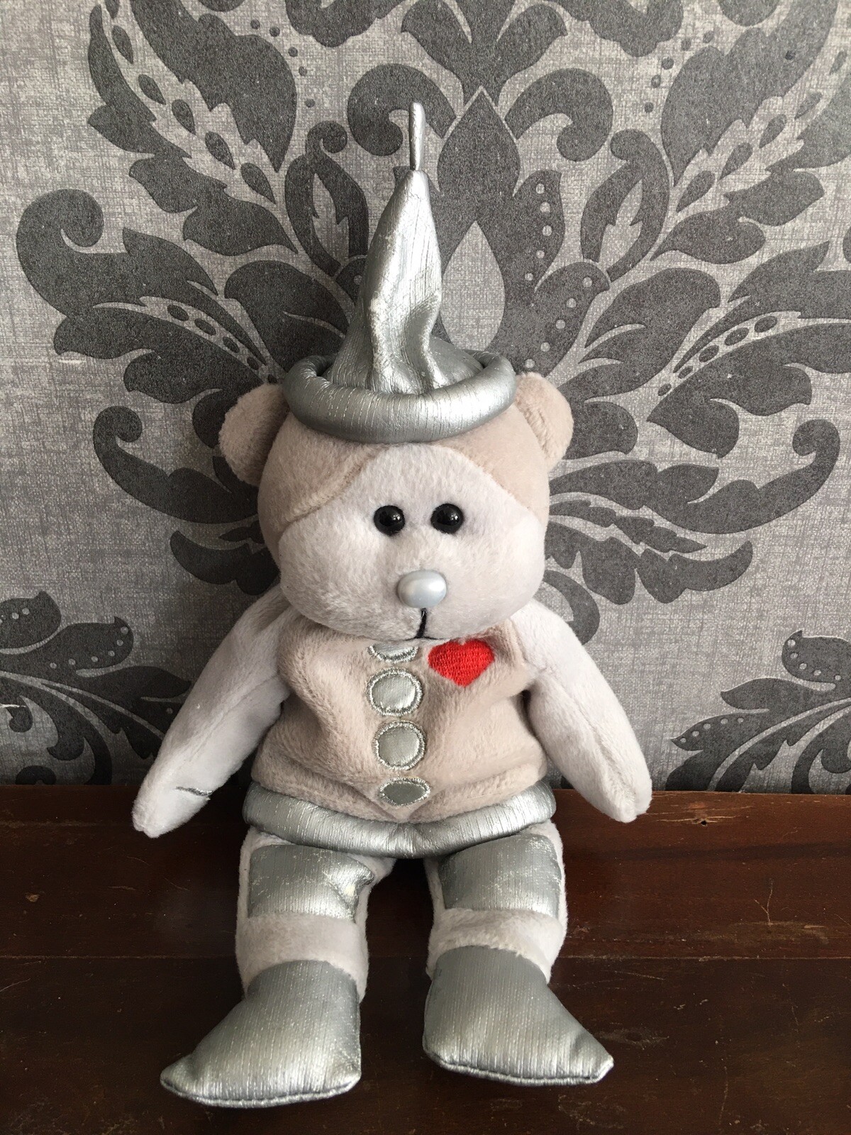 READ Beanie Kids Rattle The Tin Bear Plush Tin Man Wizard of Oz Skansen Giftware | eBay