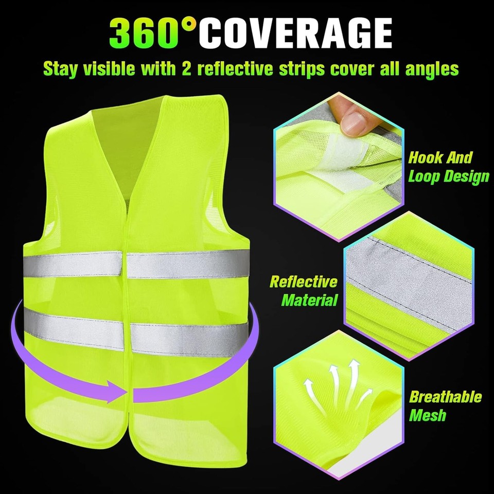 Unisex Adjustable Reflective Safety Vest - Perfect for Cycling ...