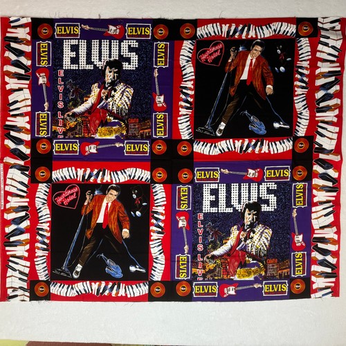 Elvis Pillow Panel Cotton Fabric By the Yard Craft Material Vintage ...