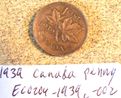 1939 Canada Penny Rim Strike Error; Vintage Old Coin Foreign Money | eBay