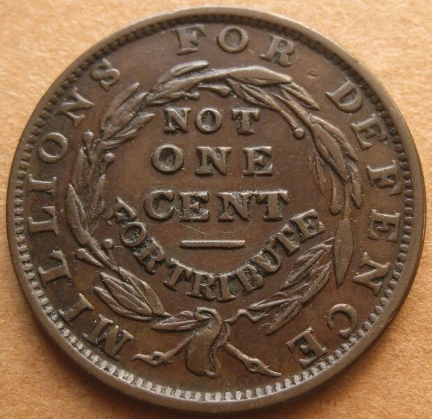 1837 EF Hard Times Token HT-57 Low 46 EF - Phoenix rising from Flames ...