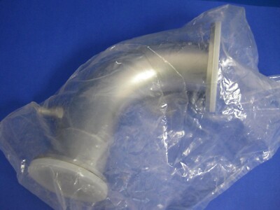 6 "x 8.5" SS 90° Elbow Vacuum Pipe, ISO-100 Adapter to ISO-63, w/ Leak ...