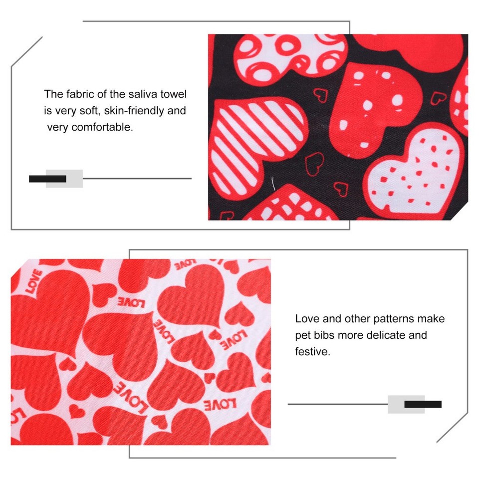 3 Pcs Valentine's Day Pet Bandana Cute Dog Bandanas Triangle Scarf ...