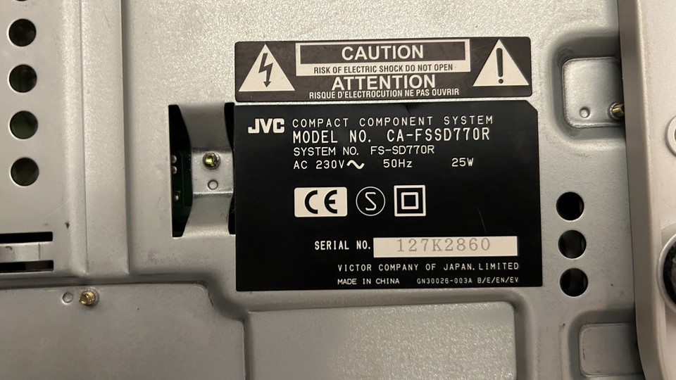 JVC CA-FSSD770R System CD Player and Radio With Speakers & Remote | eBay UK