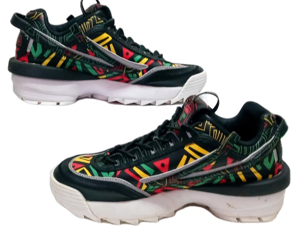 Fila Disruptor II Ray Tracer Womens Size 8½ Black Colorful Athletic ...