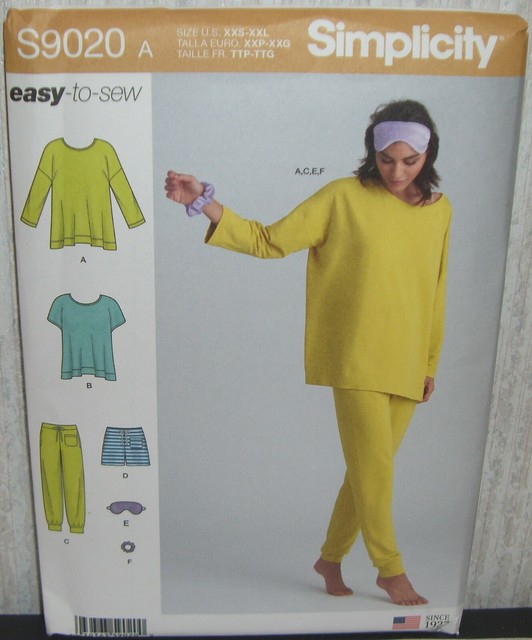 Simplicity Pattern 9020 Top Eyemask Misses Size XXS XSM SM Med LRG XLG ...