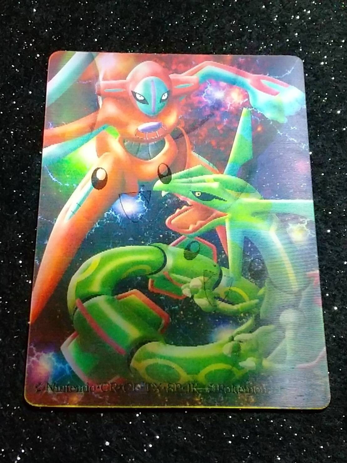 Pokemon Japanese Yochien Lenticular Card 3D Rayquaza Deoxys Pikachu ...