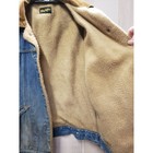Vtg Wrangler Trucker Denim Jacket USA Sz 44 Sherpa Lined Distressed ...