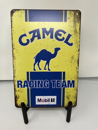 Metal Sign Mobil 1 Camel Racing Team Rustic Style Oil & Gas Man Cave ...
