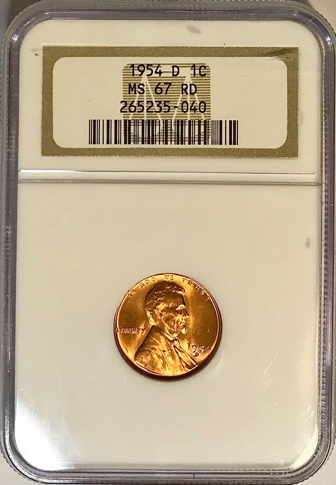 1954-D Lincoln Wheat Cent NGC MS67 Rich Lustrous Copper Red PCGS List ...