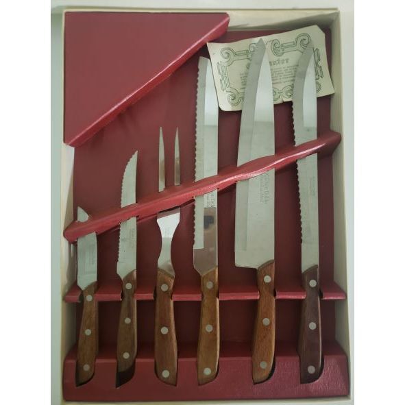 Vintage Chefmaster Kitchen Delite Stainless Steel Cutlery Knife Set 6 ...