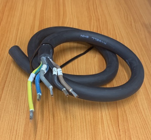 3 THREE PHASE POWER CABLE FLEXIBLE 5 CORE 6 mm H/DUTY CABLE 1m Long ...