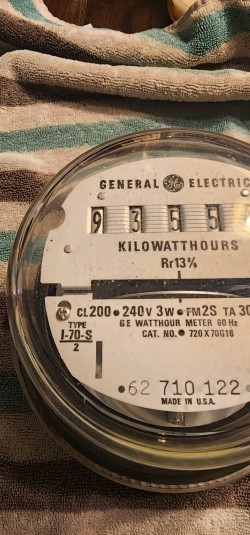 general electric power meter cl200 240v 3w fm2s ta30 type I-70-S Kh 7.2 ...