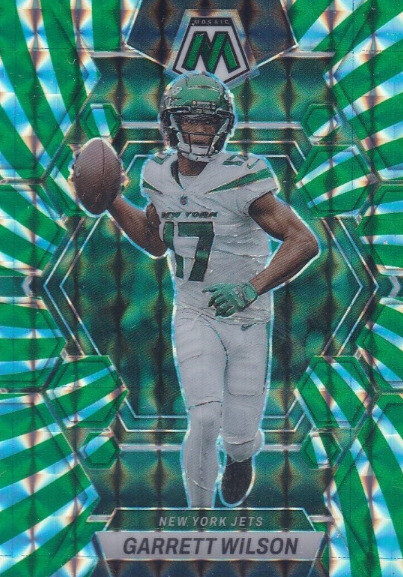 2023 Panini Mosaic - Green Swirl Mosaic Prizm #75 Garrett Wilson /11 ...