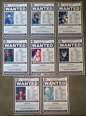 Batman Rare Wanted Posters Collection A3 A4 Size - Joker, Penguin ...