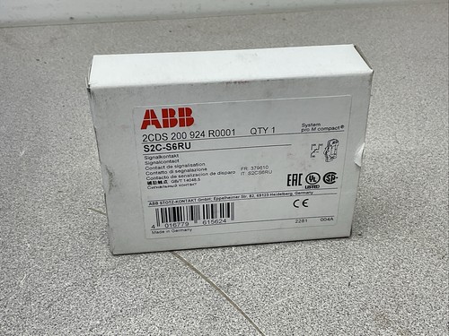 NEW ABB S2C-S6RU Signal Contact, Bell Alarm, Ul 489, For S200U & S200UP ...