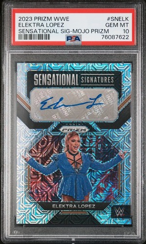 ELEKTRA LOPEZ PSA 10 2023 PANINI PRIZM WWE SENSSATIONL MOJO PRIZM AUTO ...