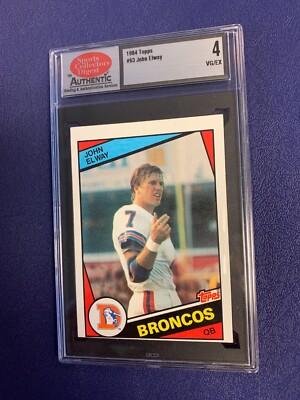 1984 Topps #63 John Elway RC - Denver Broncos HOF Rookie - Graded SCD 4 ...