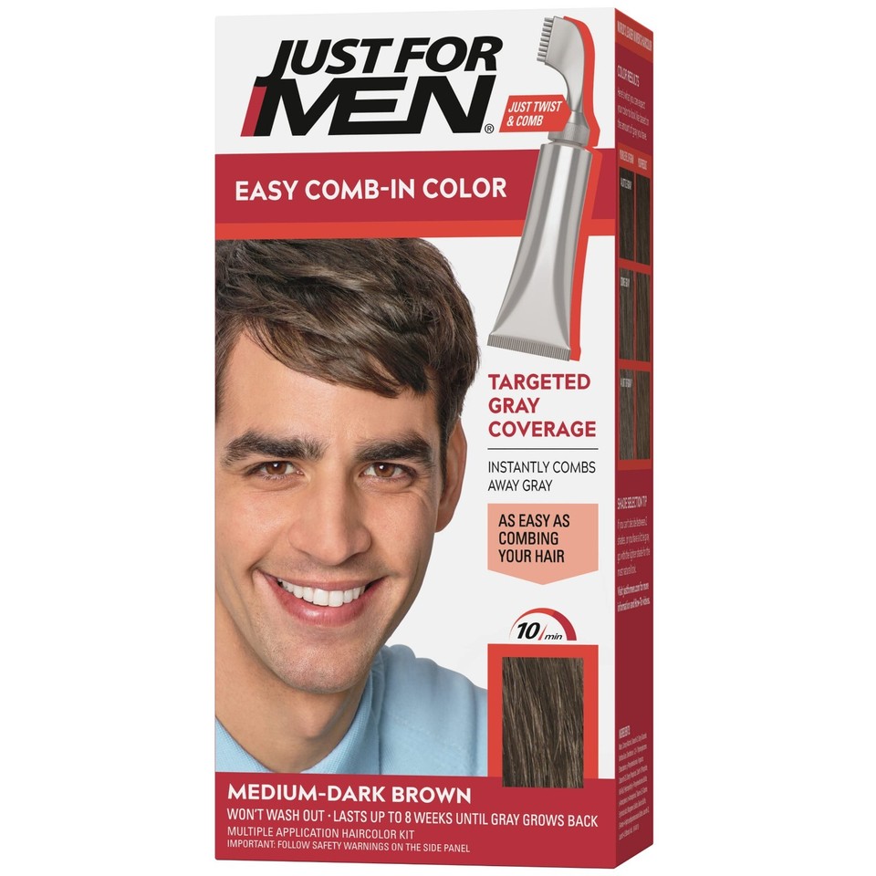 Just For Men Easy Comb-In Color Mens Hair Dye, Easy No Mix Application ...