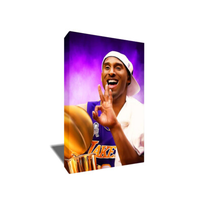 LA Lakers KOBE BRYANT 3 Peat Poster Photo Painting Artwork on CANVAS ...