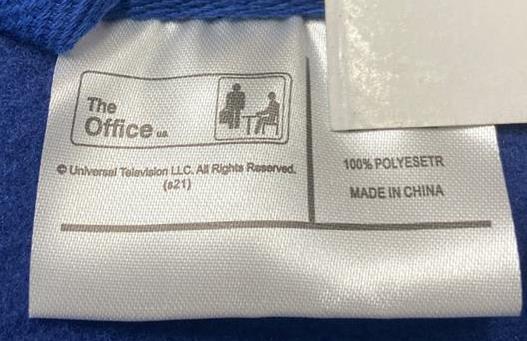 The Office Dunder Mifflin Paper Blue Hooded Pockets Bath Robe Large ...