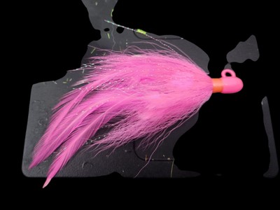 pink bucktail jig custom with feathers and flash 1/2oz up to 3oz | eBay