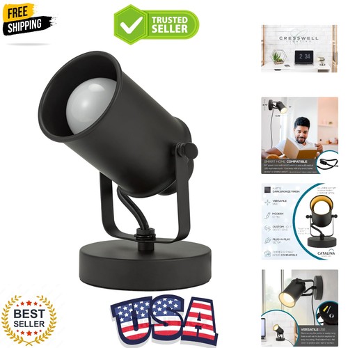 Modern Multipurpose Spotlight Desk or Wall Mount Accent Lamp, 6", Dark ...