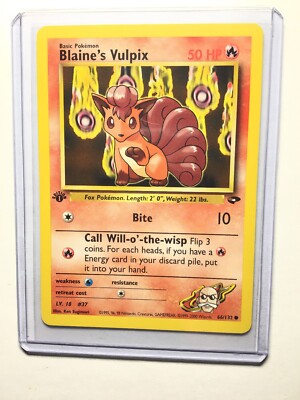 BLAINE’S VULPIX - 1st Edition Gym Challenge - 66/132 - Common - Pokemon ...