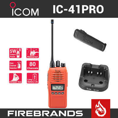 ORANGE ICOM IC-41PRO Two Way UHF CB Handheld Waterproof Radio IC 41 W ...
