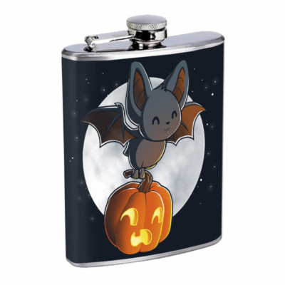 Halloween Bat Em1 Flask 8oz Stainless Steel Hip Drinking Whiskey | eBay