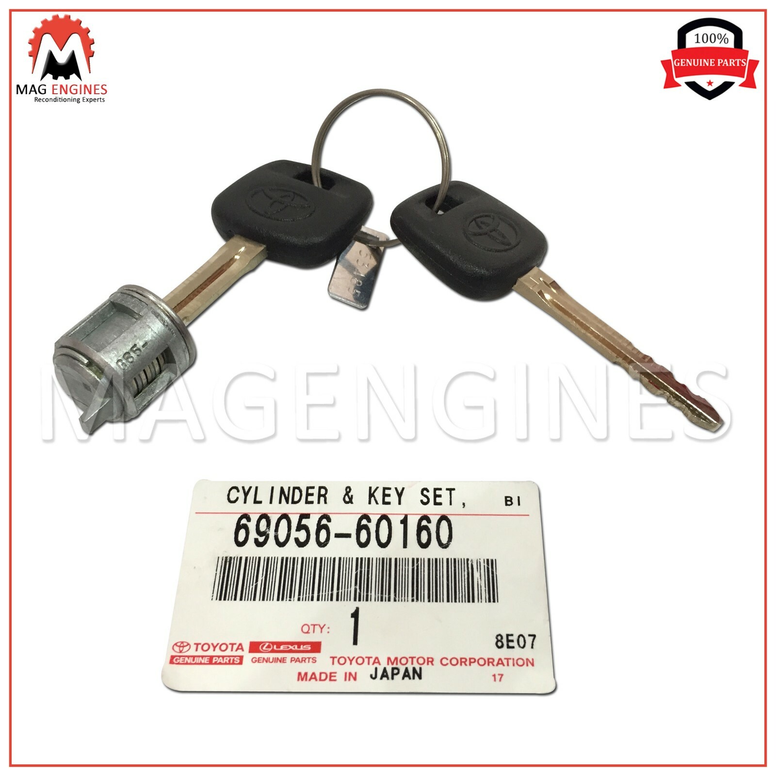 69056-60160 GENUINE OEM CYLINDER & KEY SET, GLOVE COMPARTMENT LOCK ...